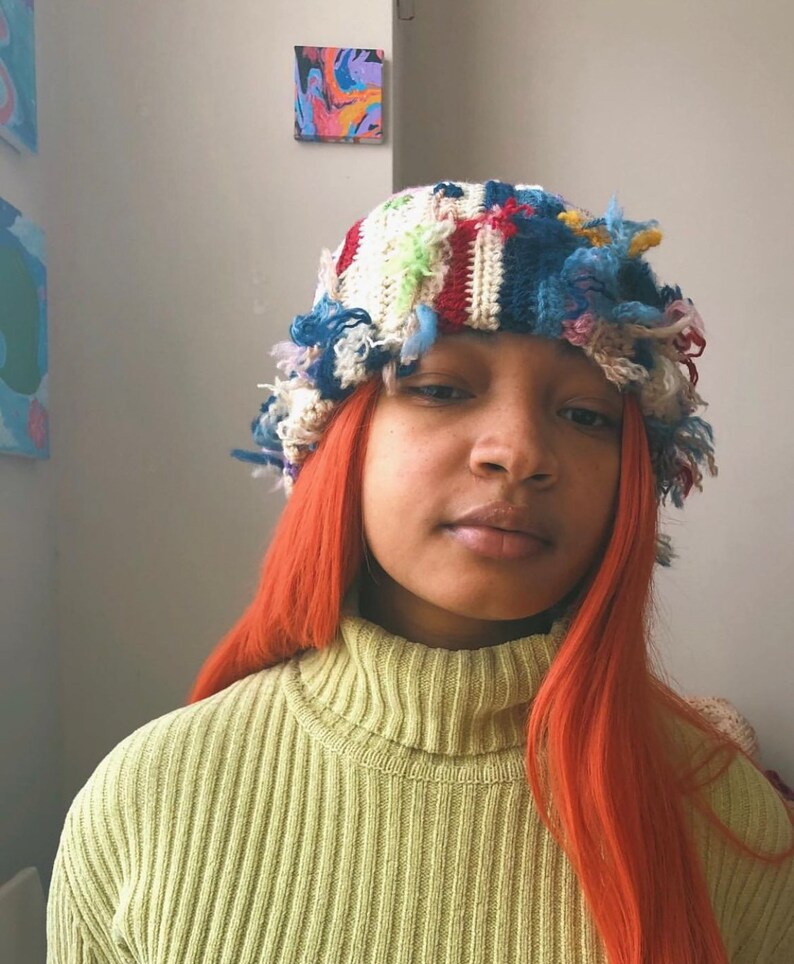 Upcyled Scrap Yarn Crochet Handmade Beanie - Etsy