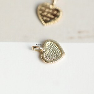 Real Solid Gold Heart Shape Pendant Necklace 9K Gold Dainty - Etsy