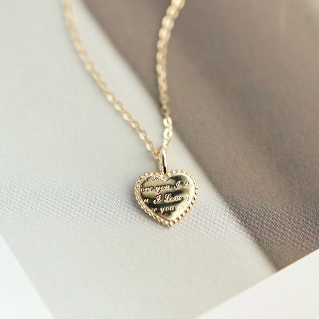 Real Solid Gold Heart Shape Pendant Necklace 9K Gold Dainty - Etsy