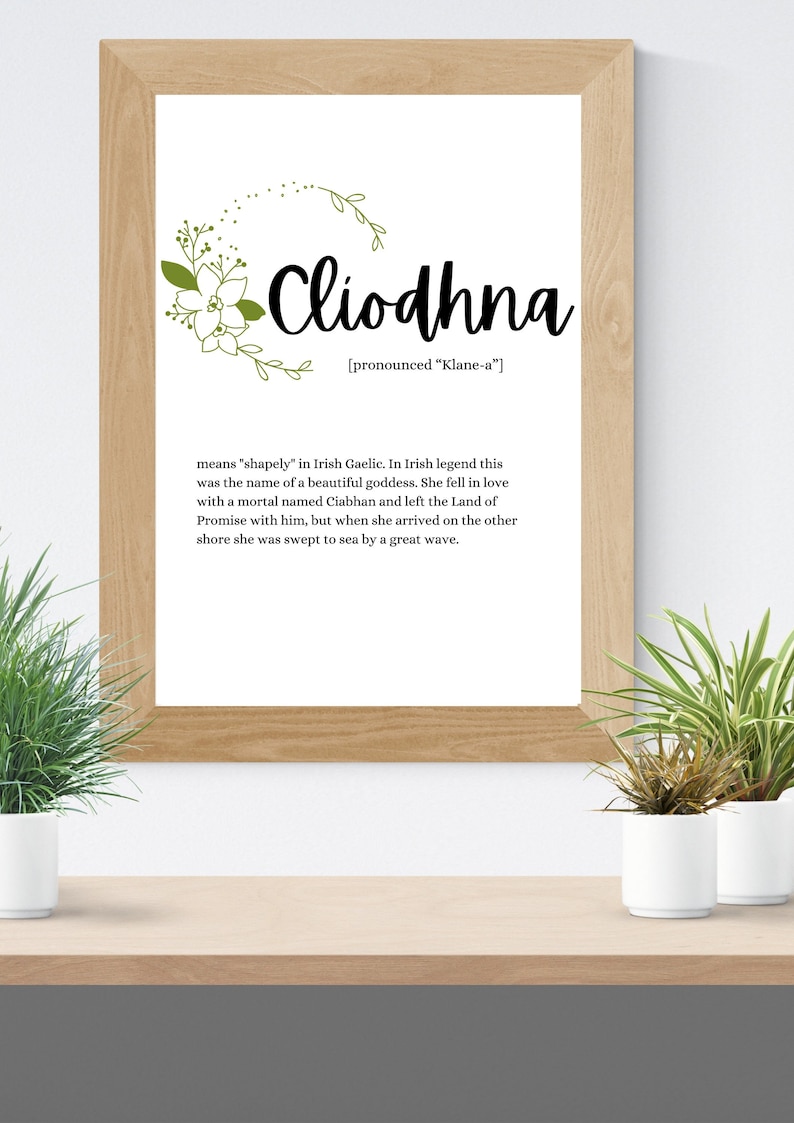 Clíodhna Irish Name Floral Print - Etsy