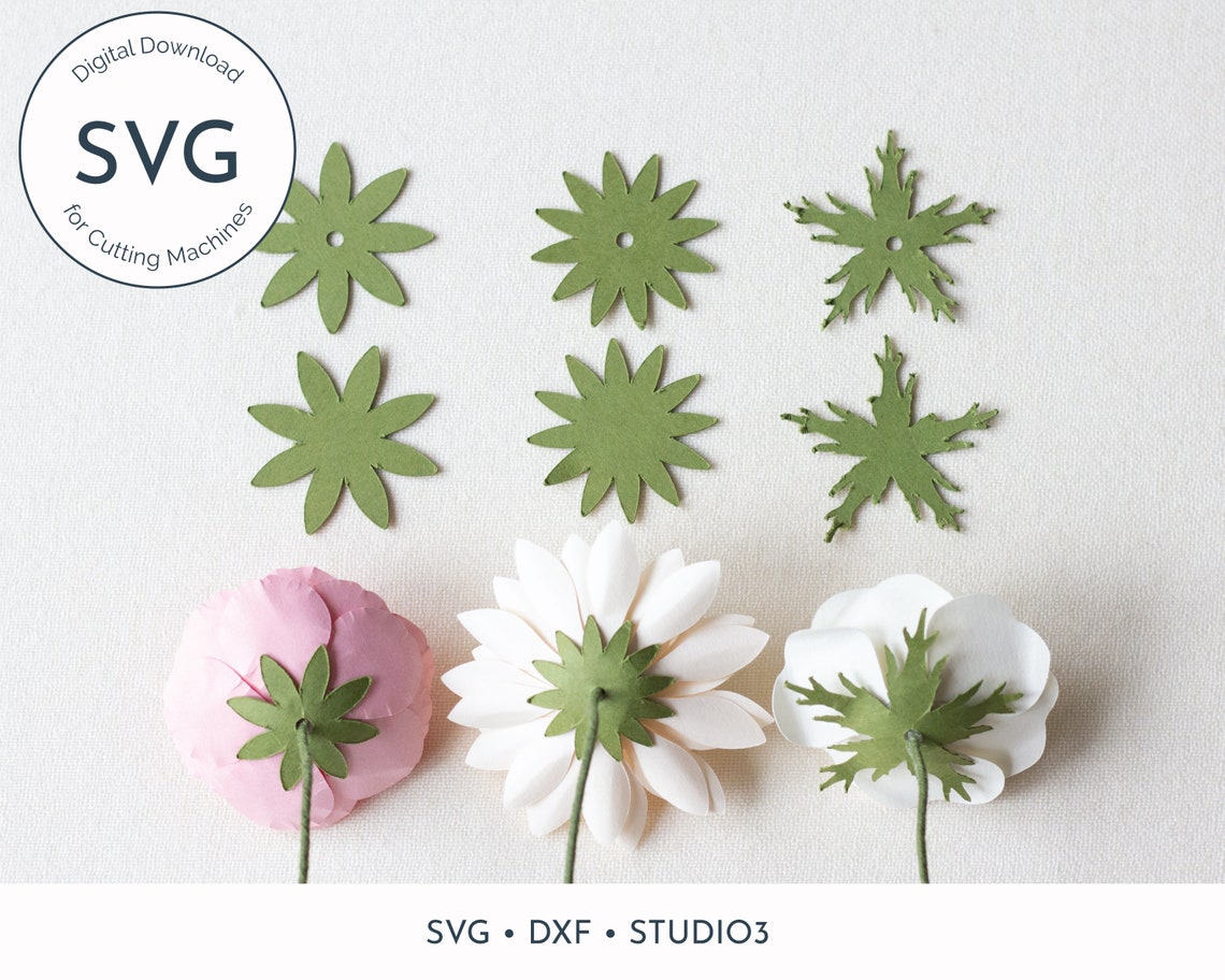 Paper Flower Sepal Template Stemming Base Leaf for Small or | Etsy