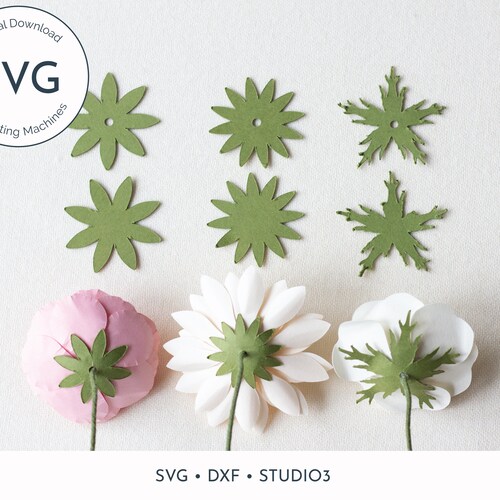 Paper Flower Sepal Template Stemming Base Leaf for Small or | Etsy