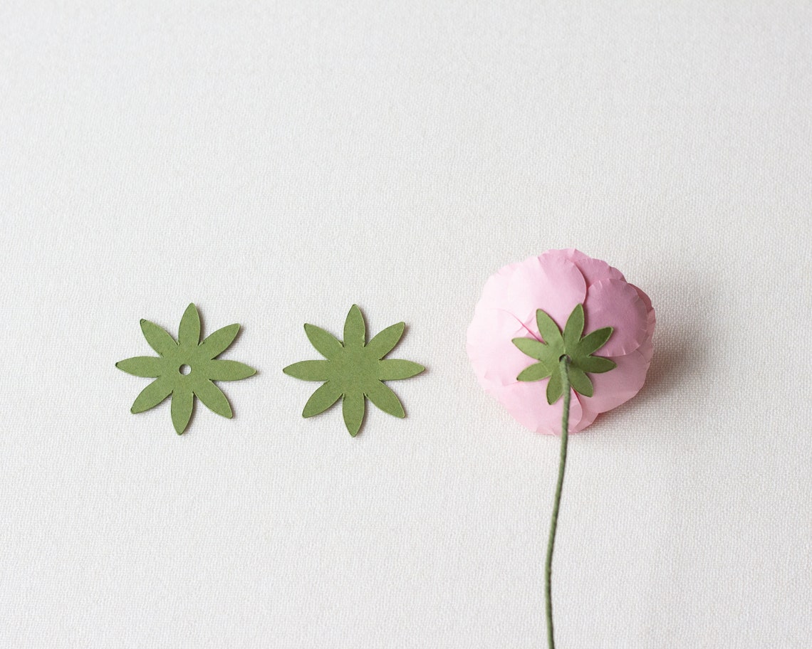 Paper Flower Sepal Template Stemming Base Leaf for Small or | Etsy