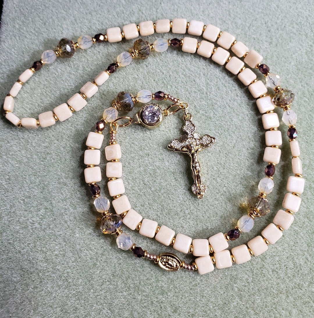 5 Decade Full Rosary Necklace is Approximately 25 Inches and the ...