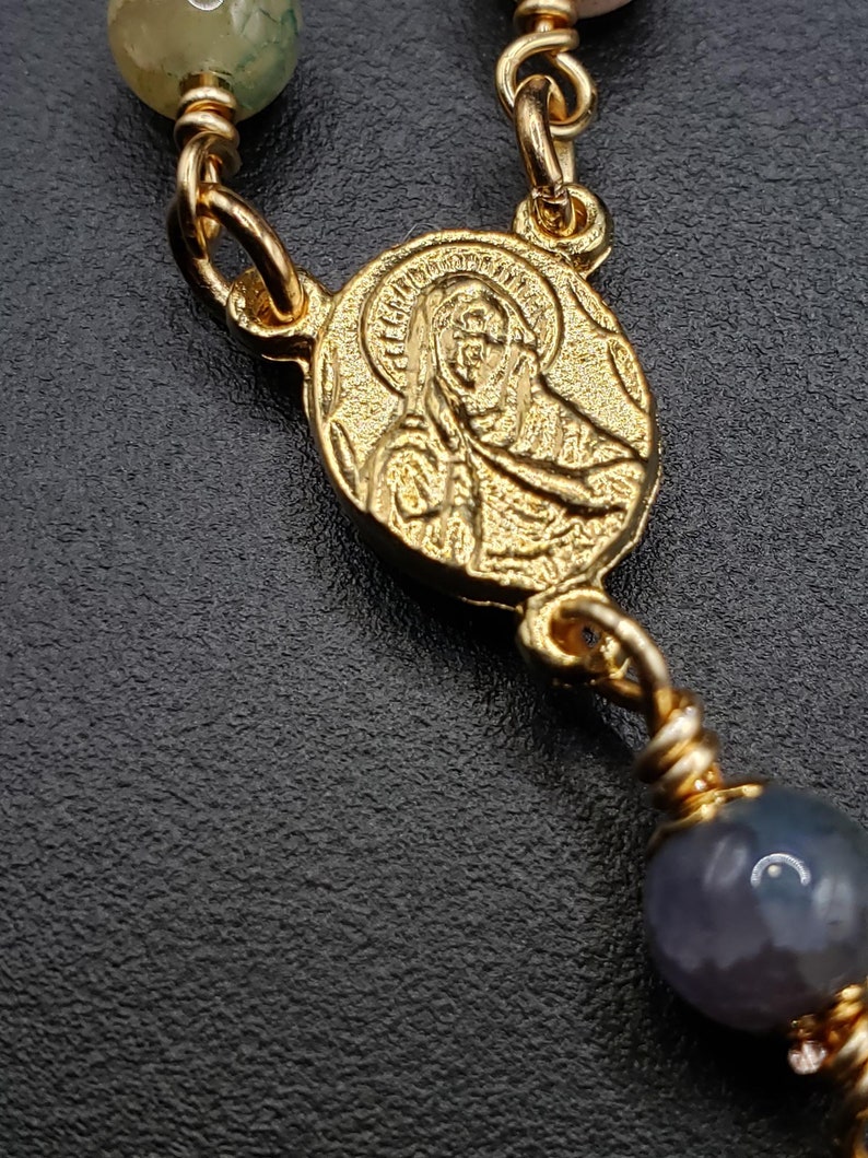 One Decade Finger Rosary With Gold Finished Center and Crucifix - Etsy