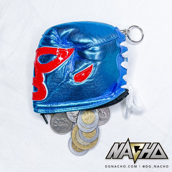 Small Nacho Libre Luchador Wrestler Mask Keychain Coin Purse | Etsy