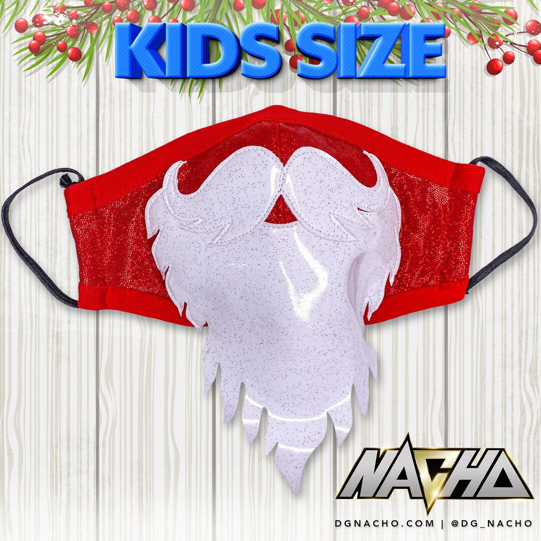 Santa Claus With Beard Face Cover - Kids - Etsy