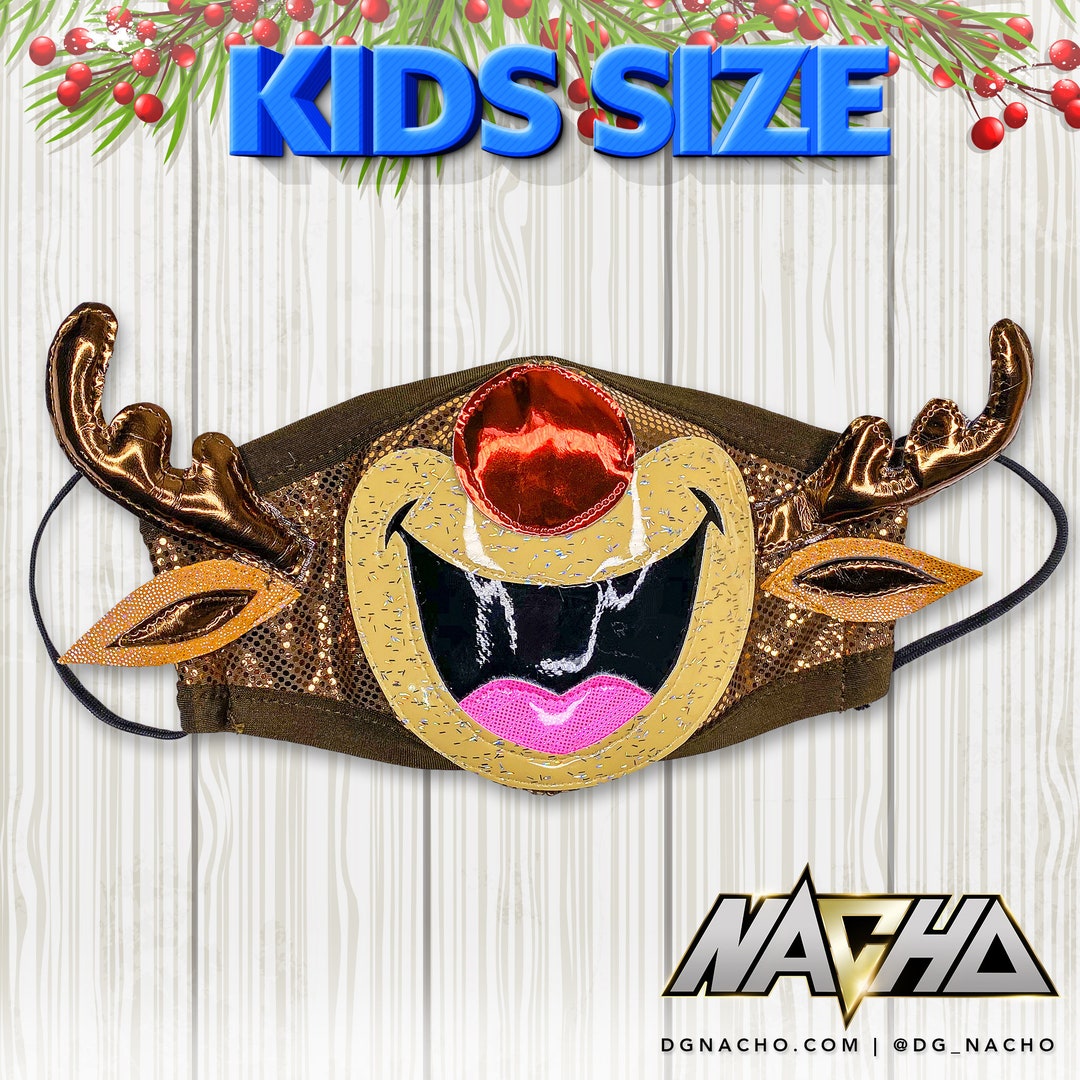 Reindeer With Red Nose Face Cover - Kids - Etsy