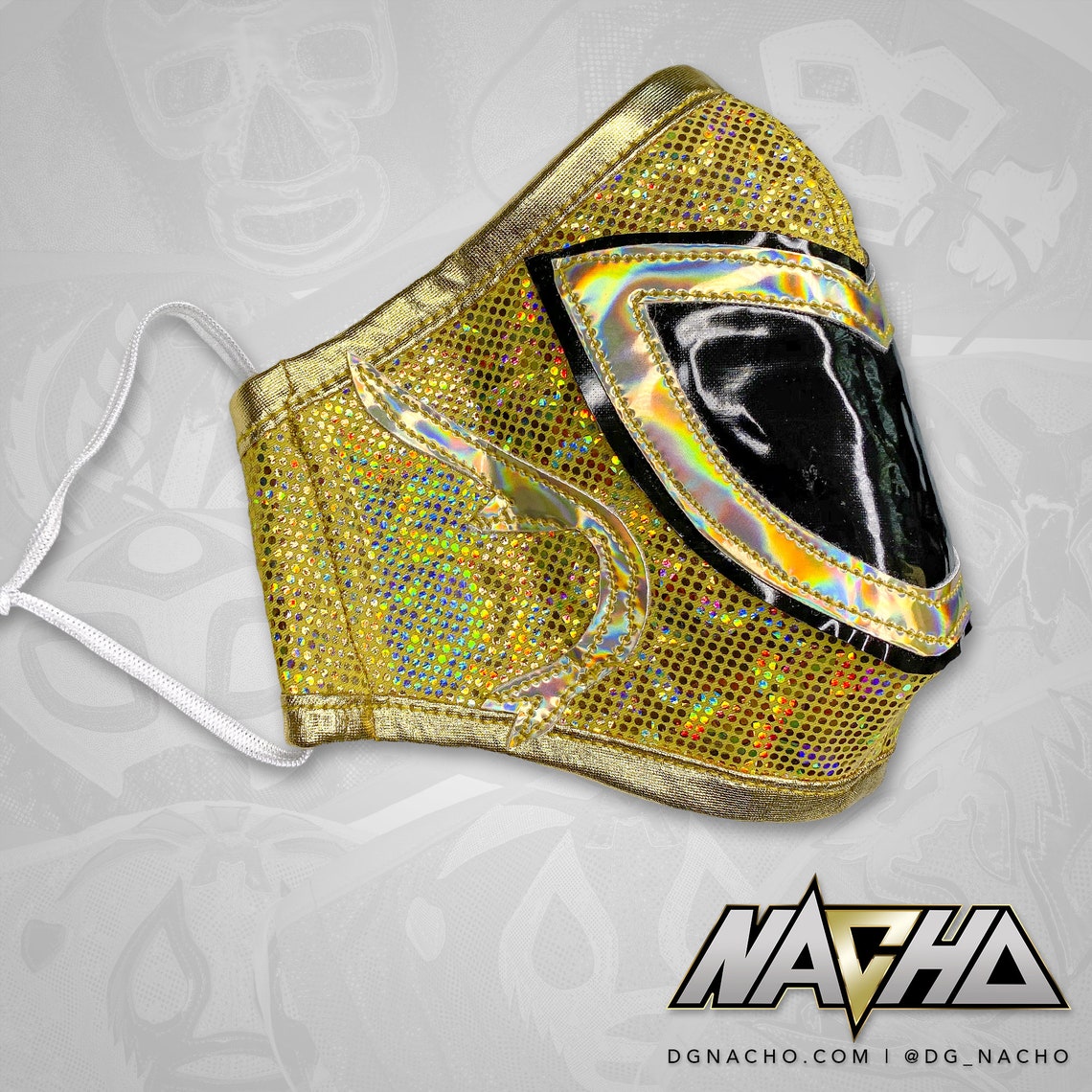 Tinieblas Metallic Gold and Black Mexican Luchador Style Face Cover - Etsy