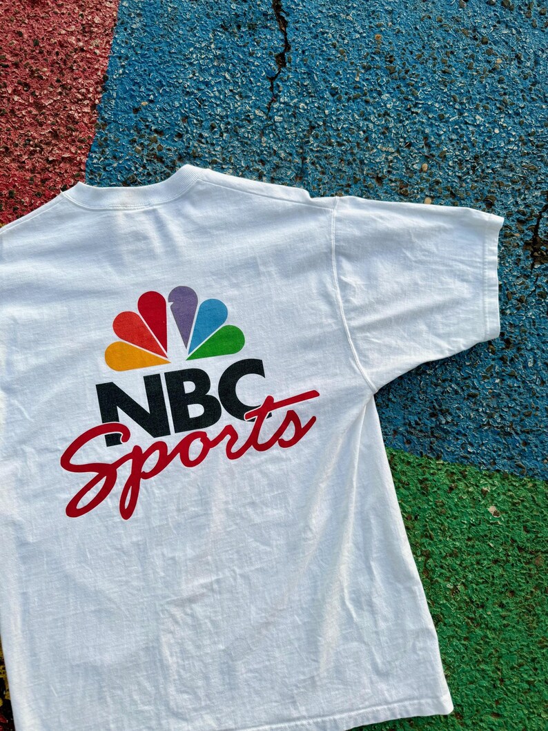 Vintage 90s NBC Sports Peacock Logo TV Promo Pro Player Graphic Shirt ...