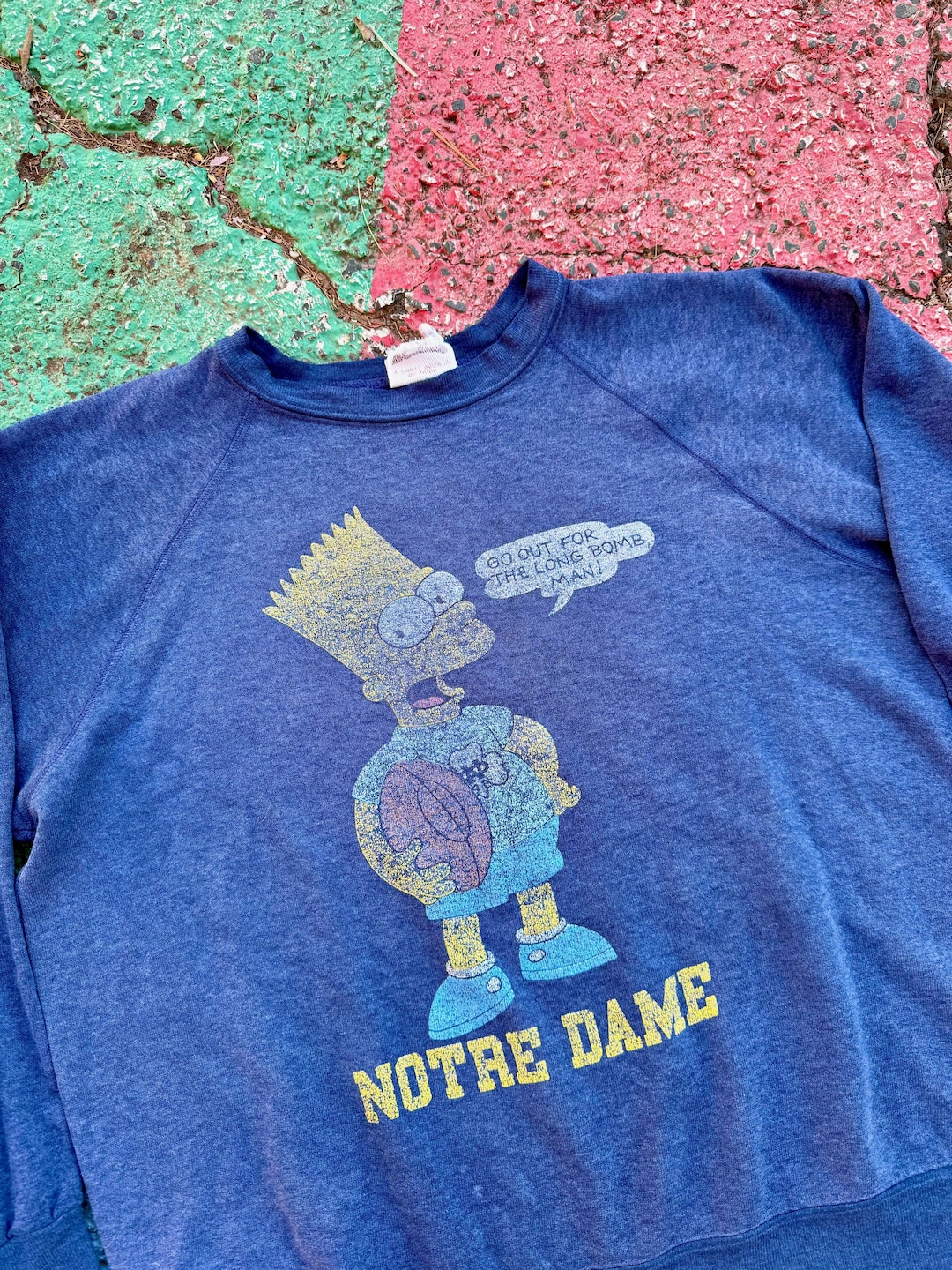 Vintage 80s 90s Notre Dame Fighting Irish Bart Simpson the Simpsons ...