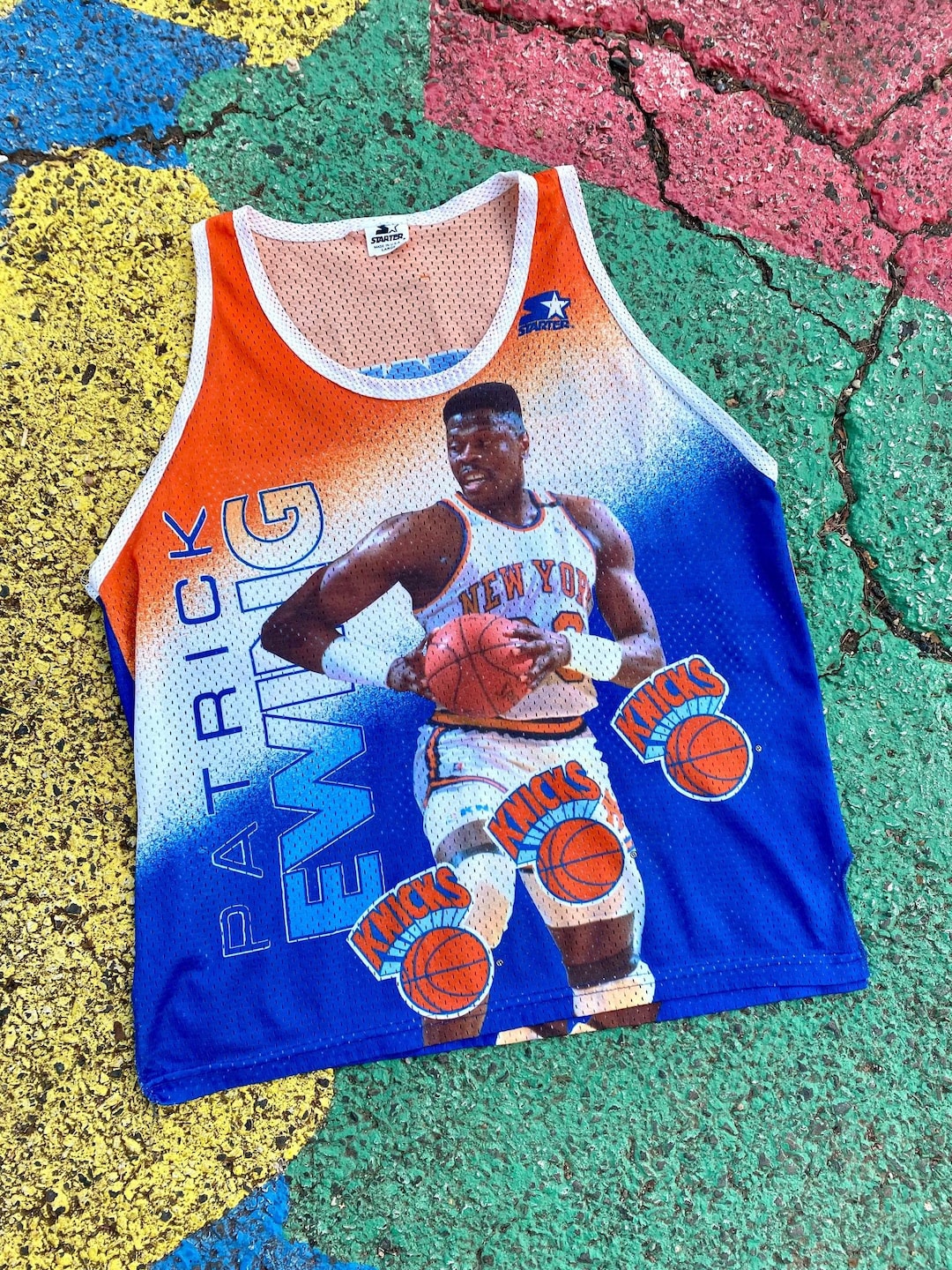Vintage 90s Patrick Ewing New York Knicks RARE NBA Hot Starter Graphic Jersey USA Size S/M - Etsy