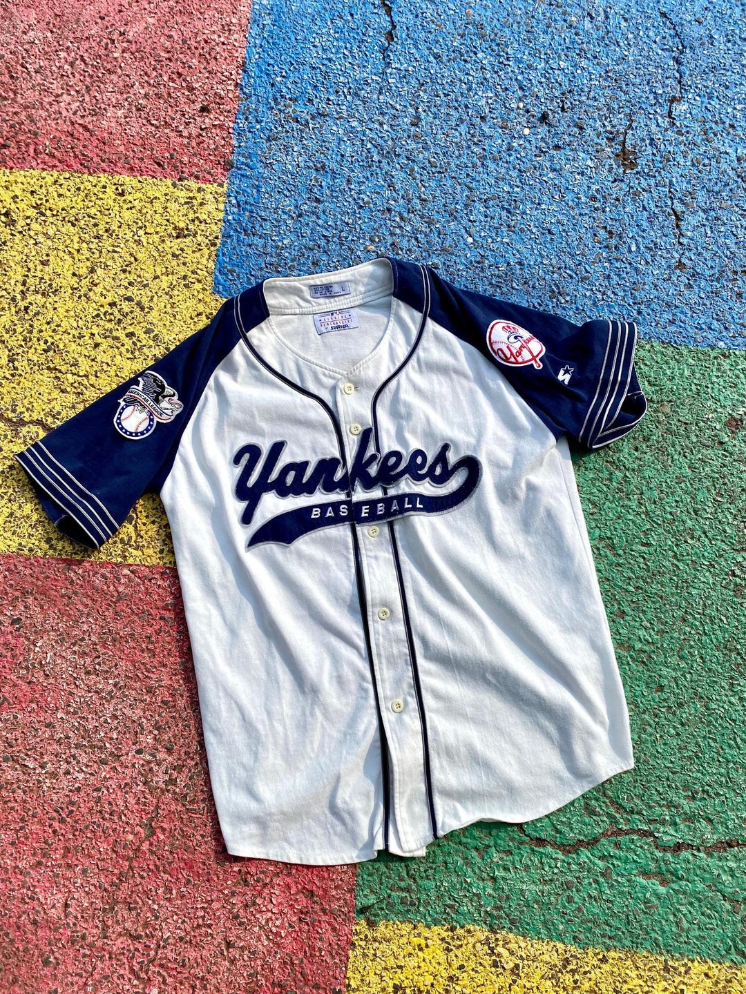 Vintage 90s New York Yankees MLB Baseball Starter Script Tail Sweep ...