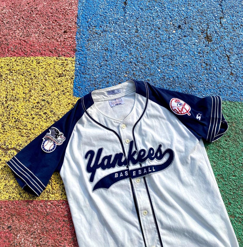 Vintage 90s New York Yankees MLB Baseball Starter Script Tail Sweep ...