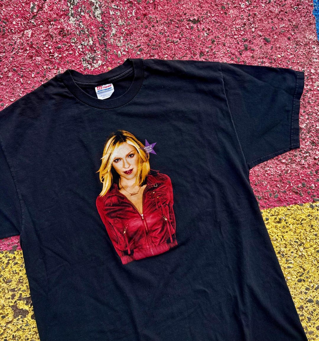 Vintage 2001 Madonna Drowned Y2K Concert Music Band World Tour Graphic ...