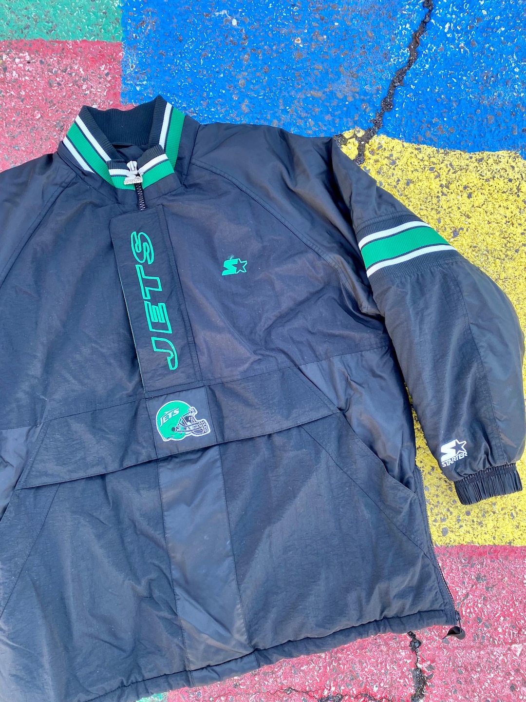 Vintage 90s New York Jets NFL Football Starter Pro Line Pullover Black ...