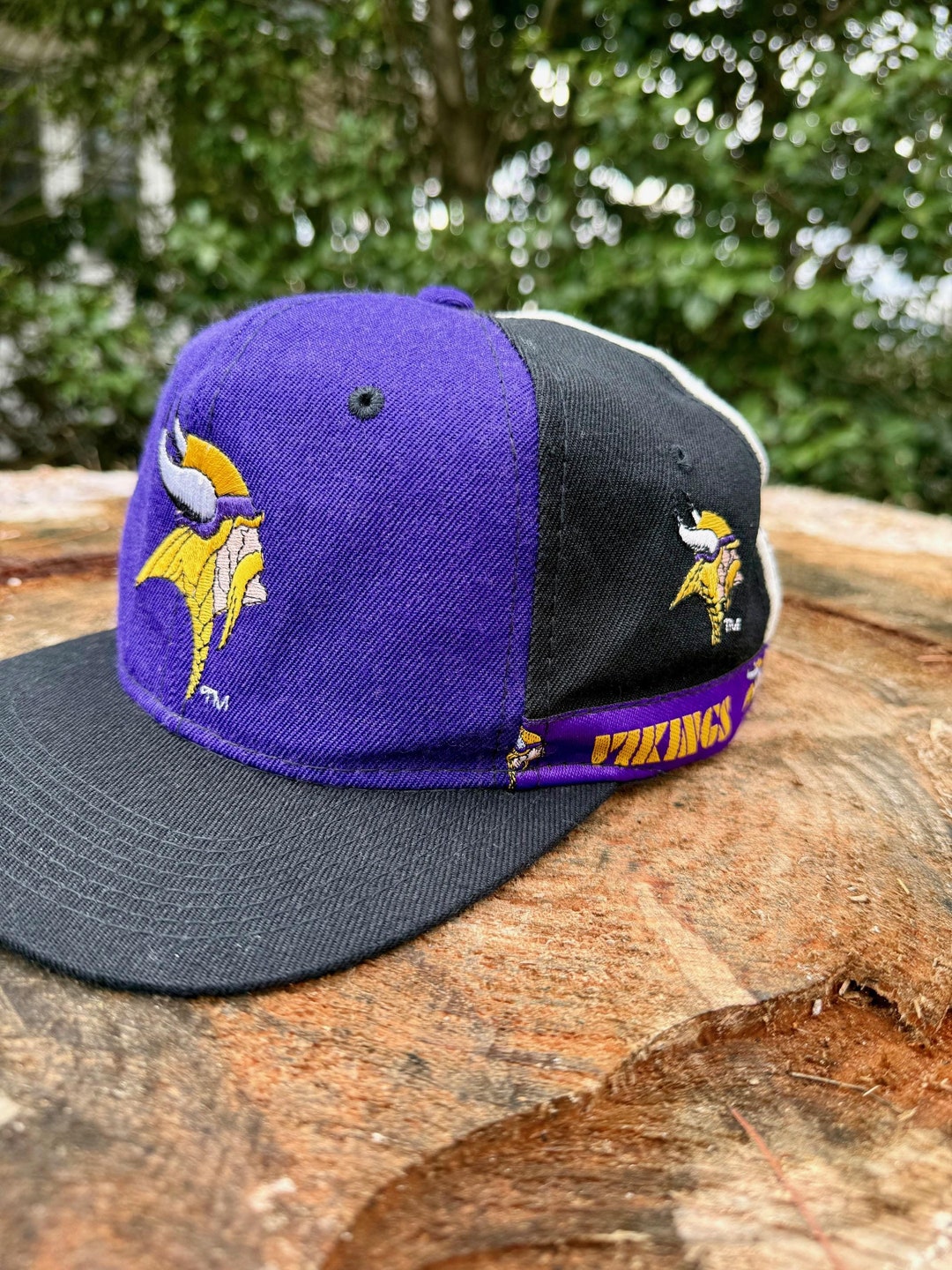Vintage 90s Minnesota Vikings NFL Football Pro Player Pinwheel Wool ...