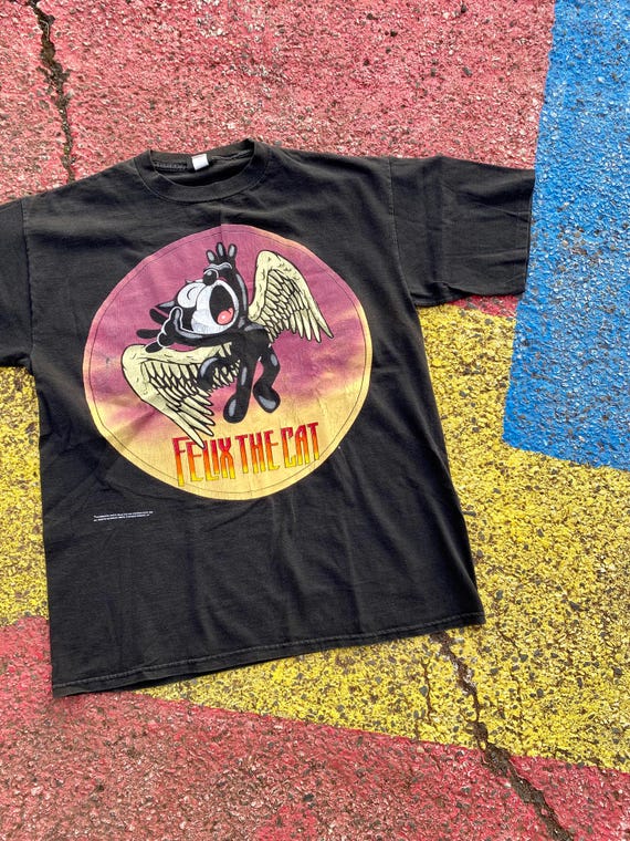 Vintage 90s Felix the Cat Swan Song Led Zeppelin Cart… - Gem