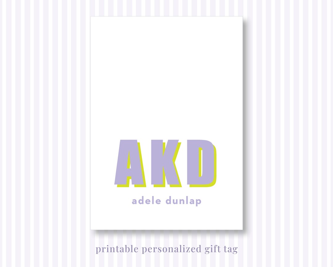 Printable Personalized Girl Initials Gift Tags or Stickers - Etsy