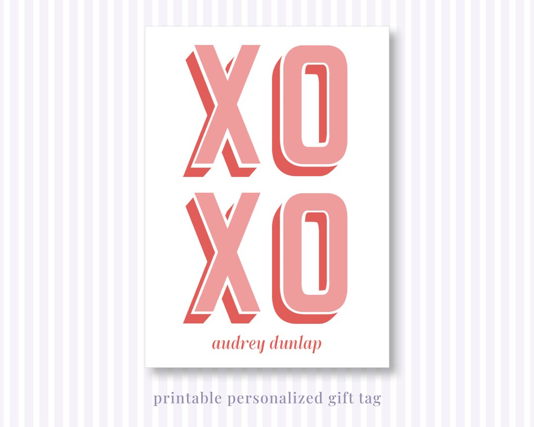 Printable Personalized XOXO Gift Tags or Stickers - Etsy