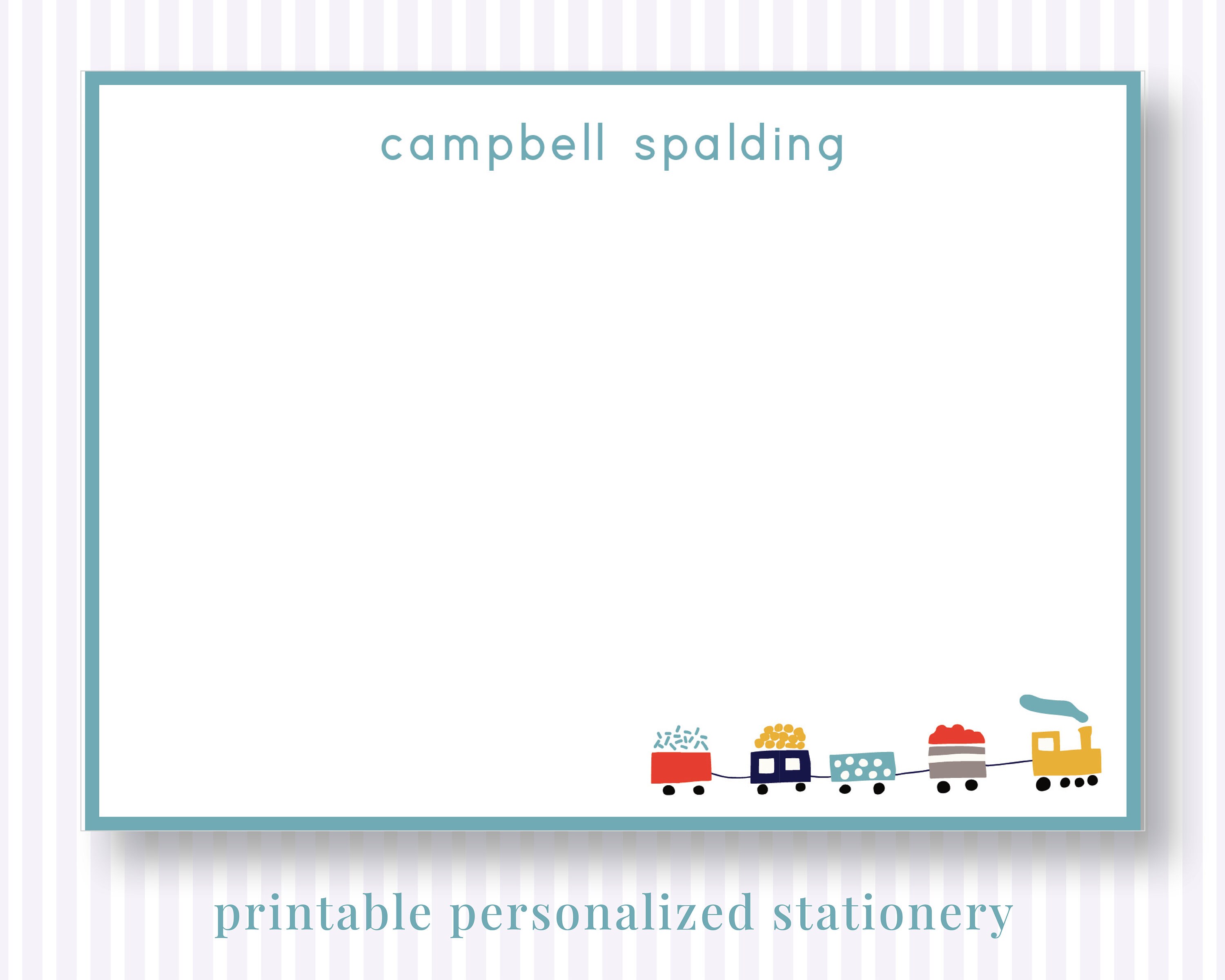 Printable Personalized Stationery - Trains - Etsy