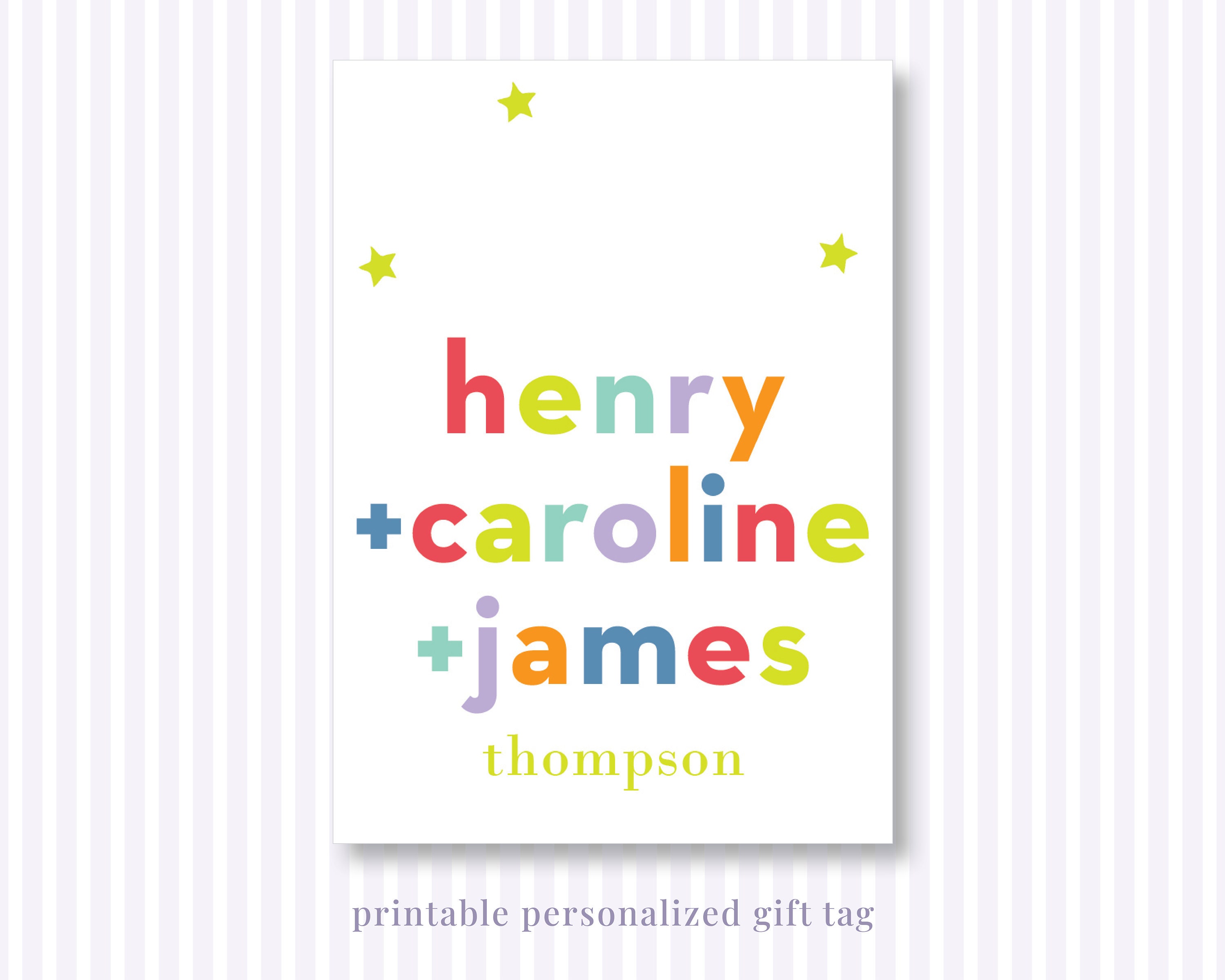 Printable Personalized Siblings (girls & Boys) Gift Tags or Stickers - Etsy
