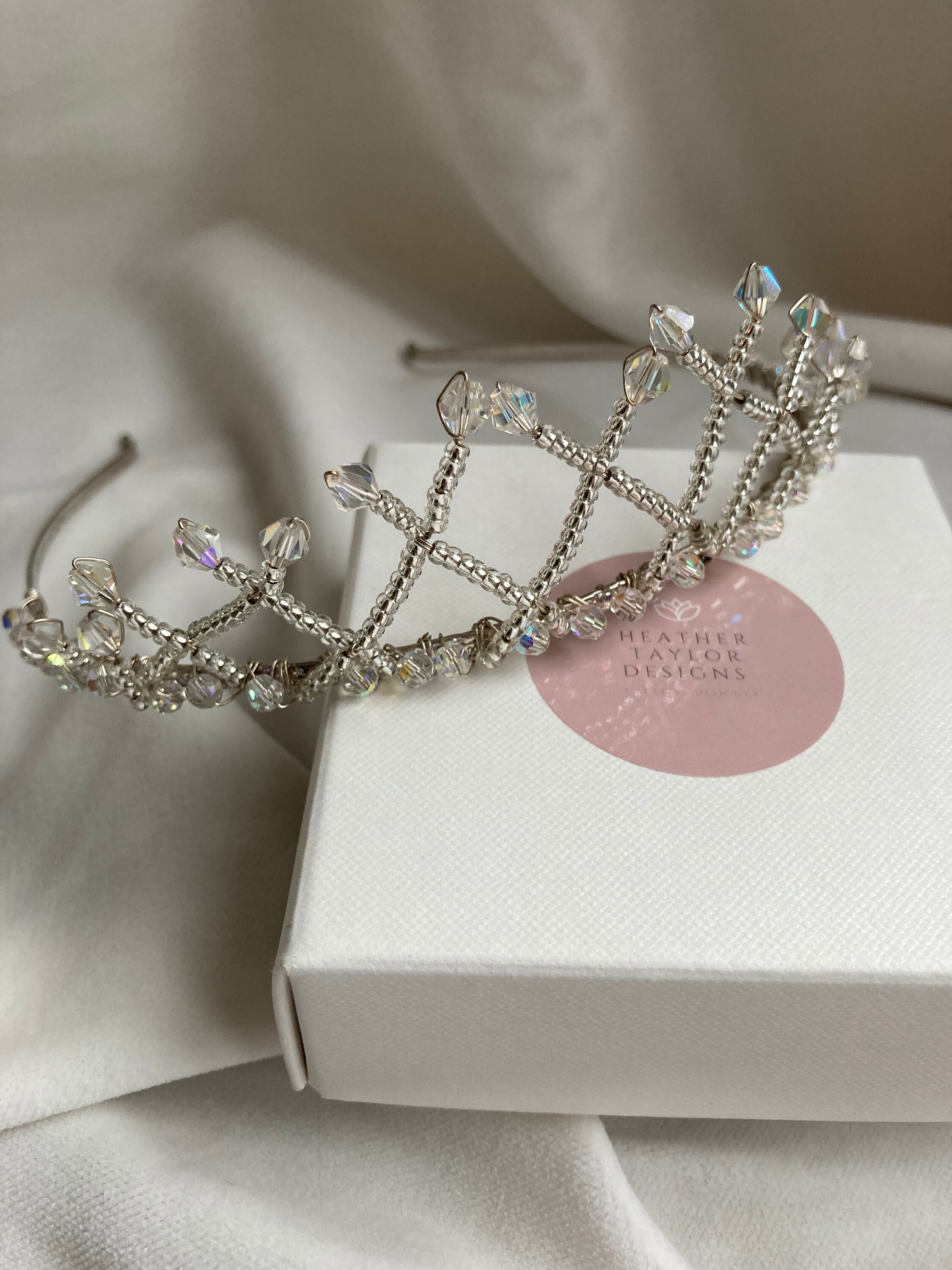 Modern Silver Sparkly Beaded Tiara Hairband - Wedding Tiara, Bridesmaid ...