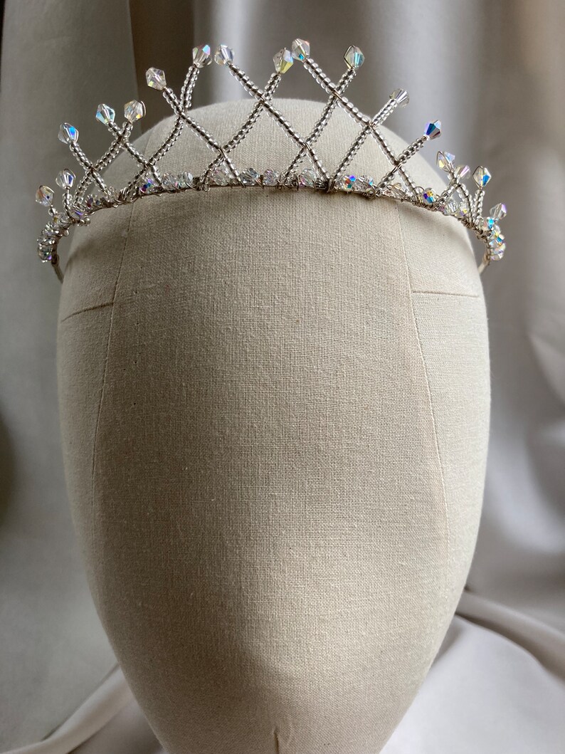 Modern Silver Sparkly Beaded Tiara Hairband - Wedding Tiara, Bridesmaid ...