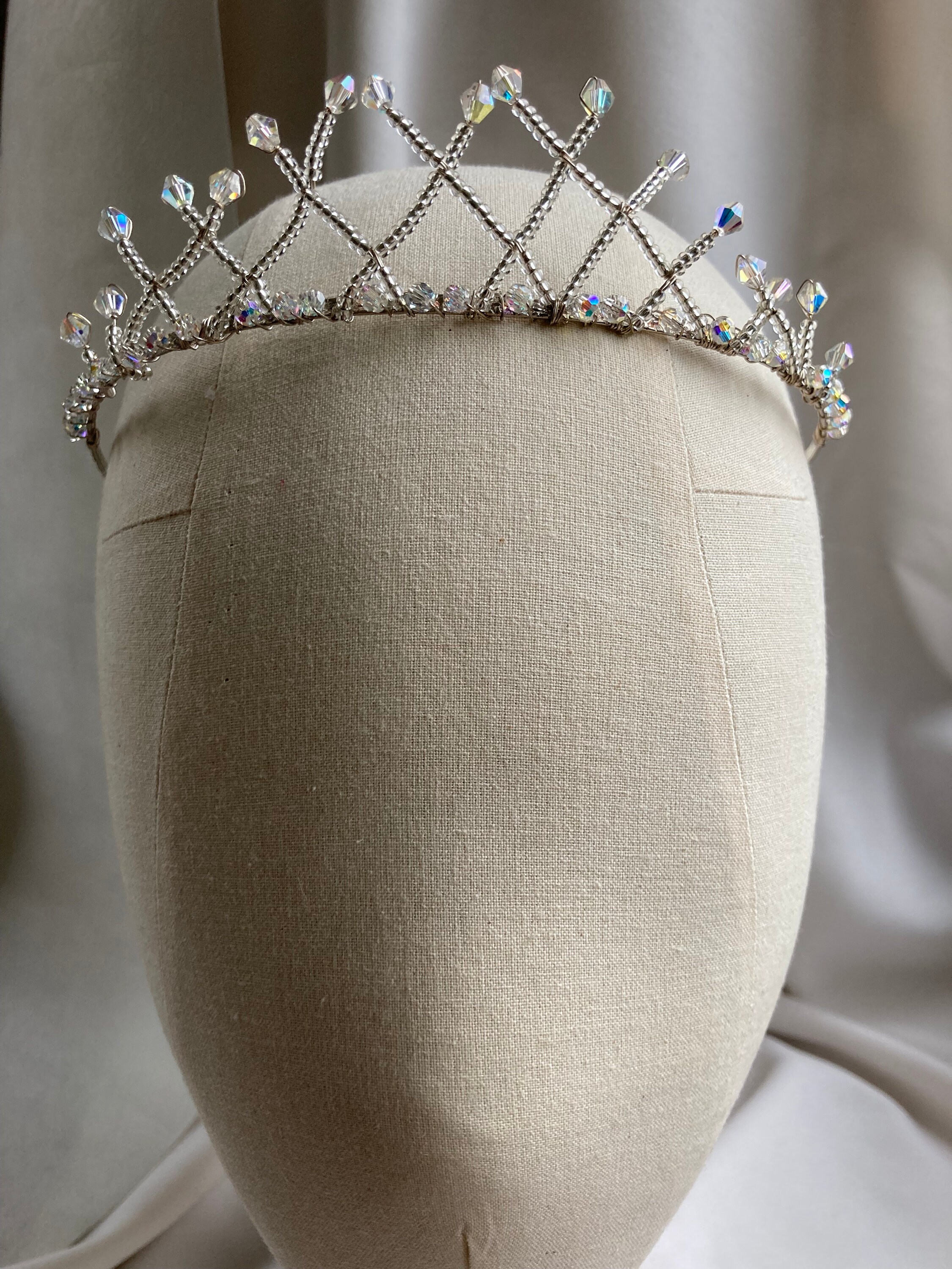 Modern Silver Sparkly Beaded Tiara Hairband - Wedding Tiara, Bridesmaid ...