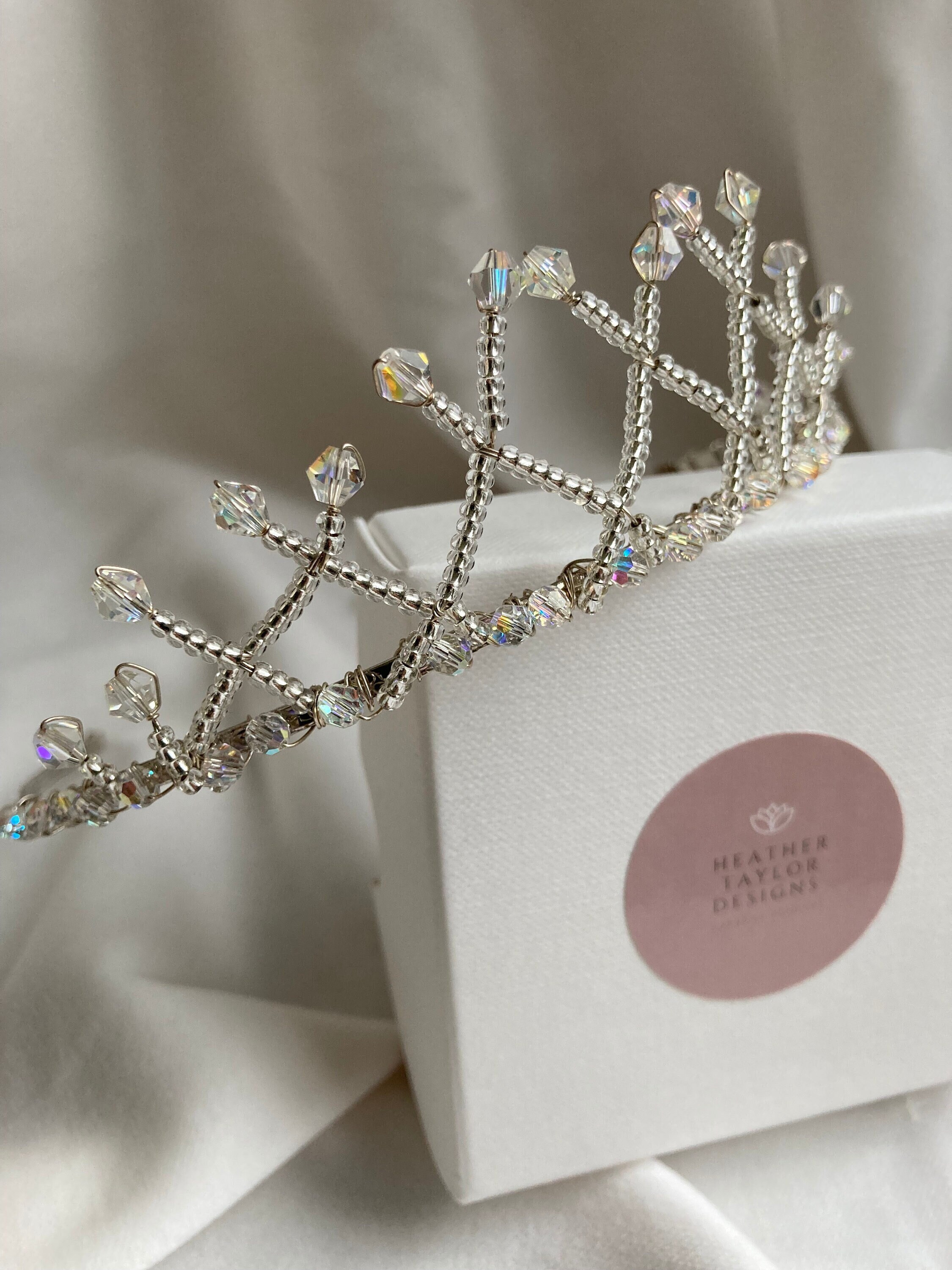 Modern Silver Sparkly Beaded Tiara Hairband - Wedding Tiara, Bridesmaid ...