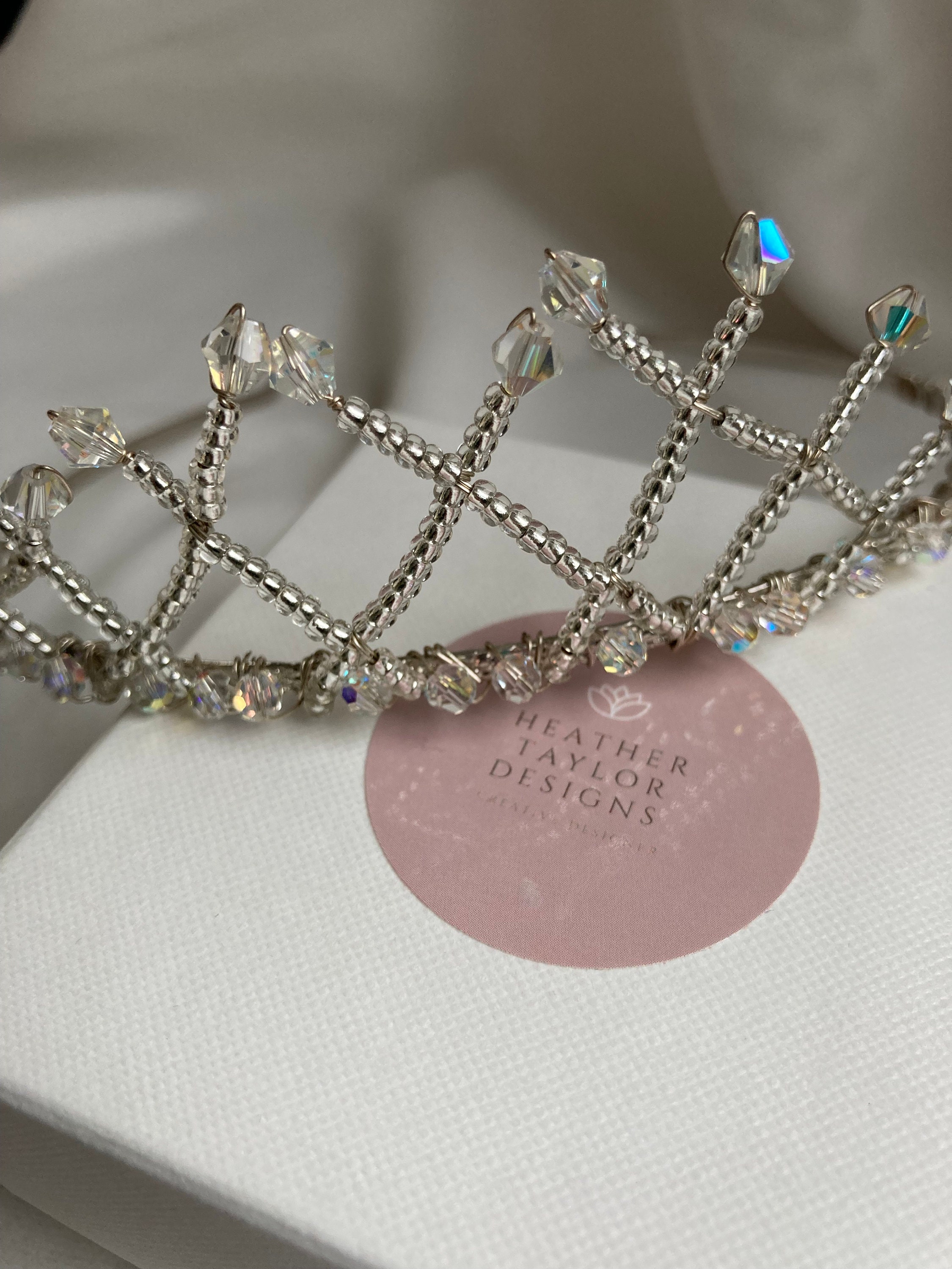 Modern Silver Sparkly Beaded Tiara Hairband - Wedding Tiara, Bridesmaid ...