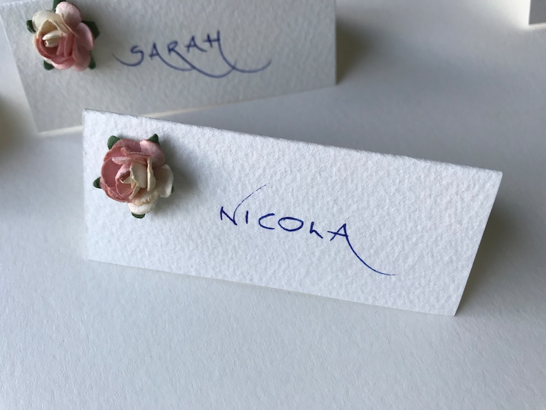 Personalised Handwritten Calligraphy Flower Place Cards Name Cards ...
