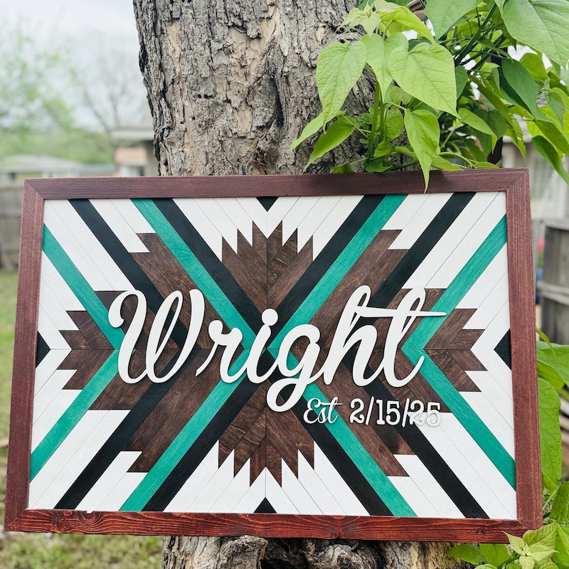 Aztec Wood Sign - Etsy