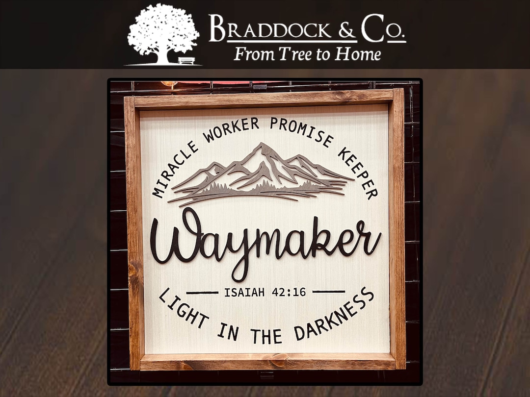 Waymaker Sign / Scripture Wall Art / Farmhouse Decor / Framed Wall Art ...