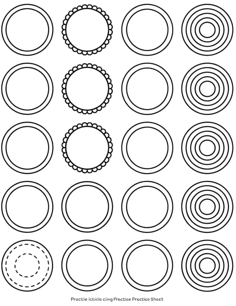 Royal Icing Practice Sheets: Cookie Decorating Templates (instant ...