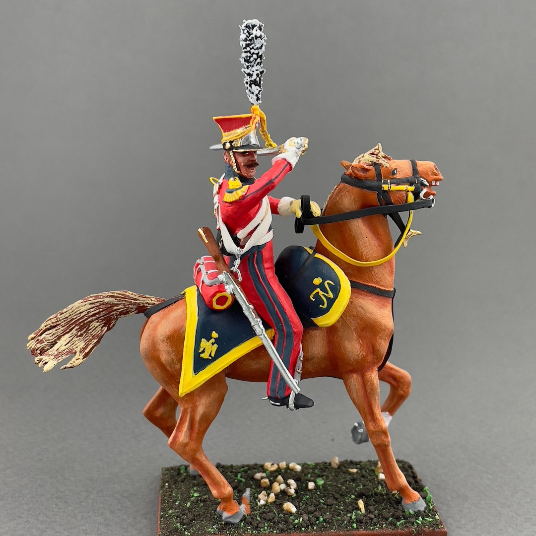 Napoleonic Red Lancers Figure, Painted Napoleonic Miniature 1/30 Scale ...