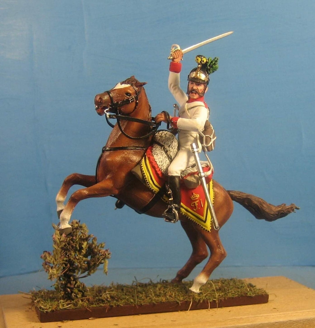 Austrian Cavalry, Painted Napoleonic Toy Soldier 1/30 Scale, Tin Figure ...