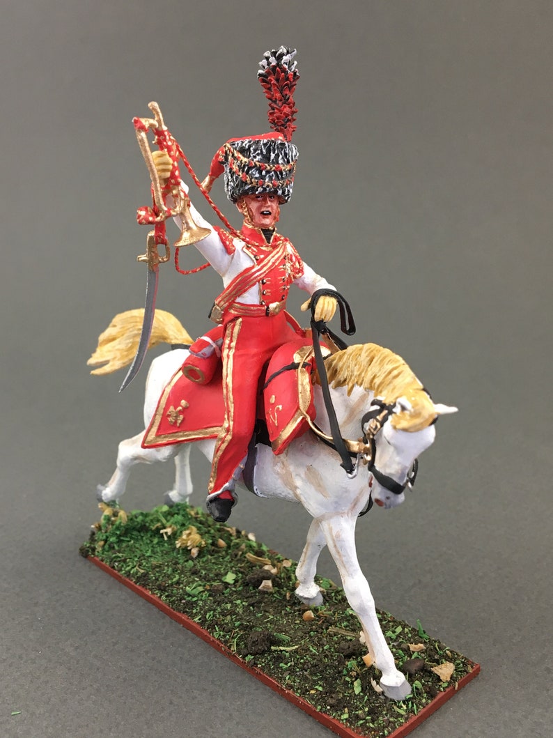 Napoleonic Red Lancers Figure, Painted Napoleonic Miniature 1/30 Scale ...