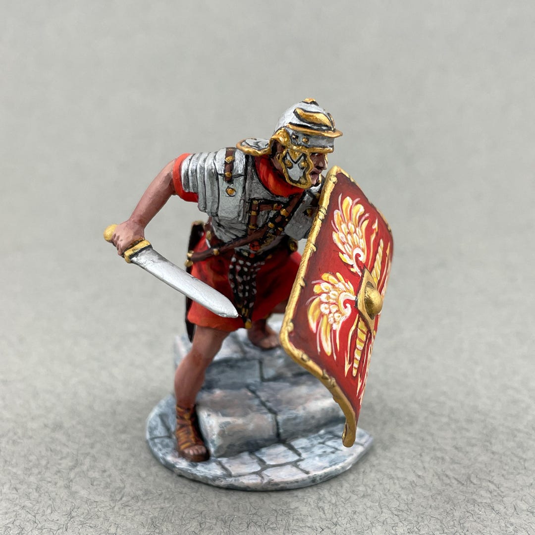 Painted Roman Legionary Miniature 54 Mm 1/32, Ancient Soldier Figurine ...