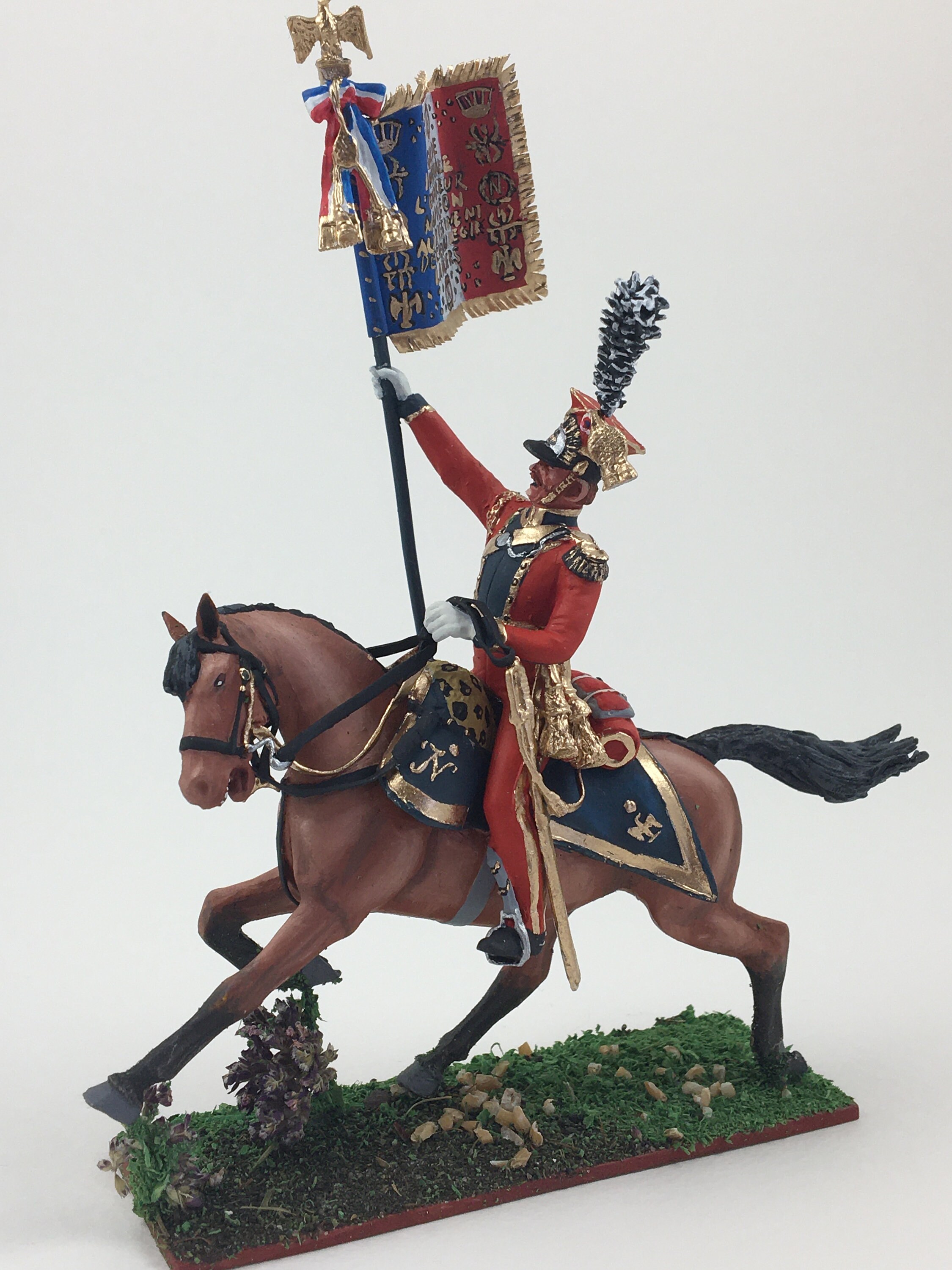 Napoleonic Red Lancers Figure, Painted Napoleonic Miniature 1/30 Scale ...