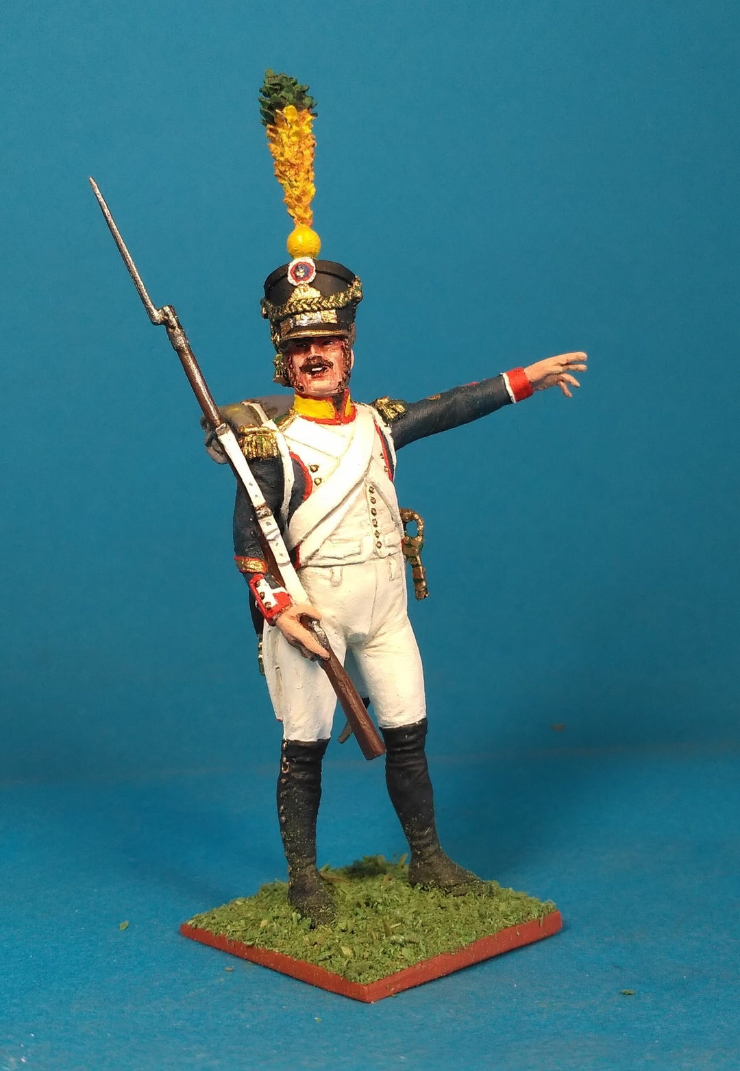 Voltigeur d'infanterie de ligne français, soldat napoléonien peint à l ...