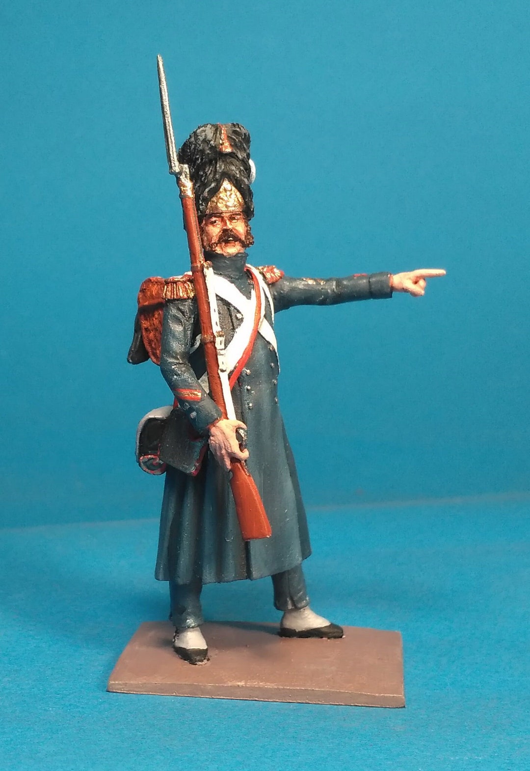 French Infantry in Overcoats, Painted Tin Toy Soldier 1/30 Scale ...