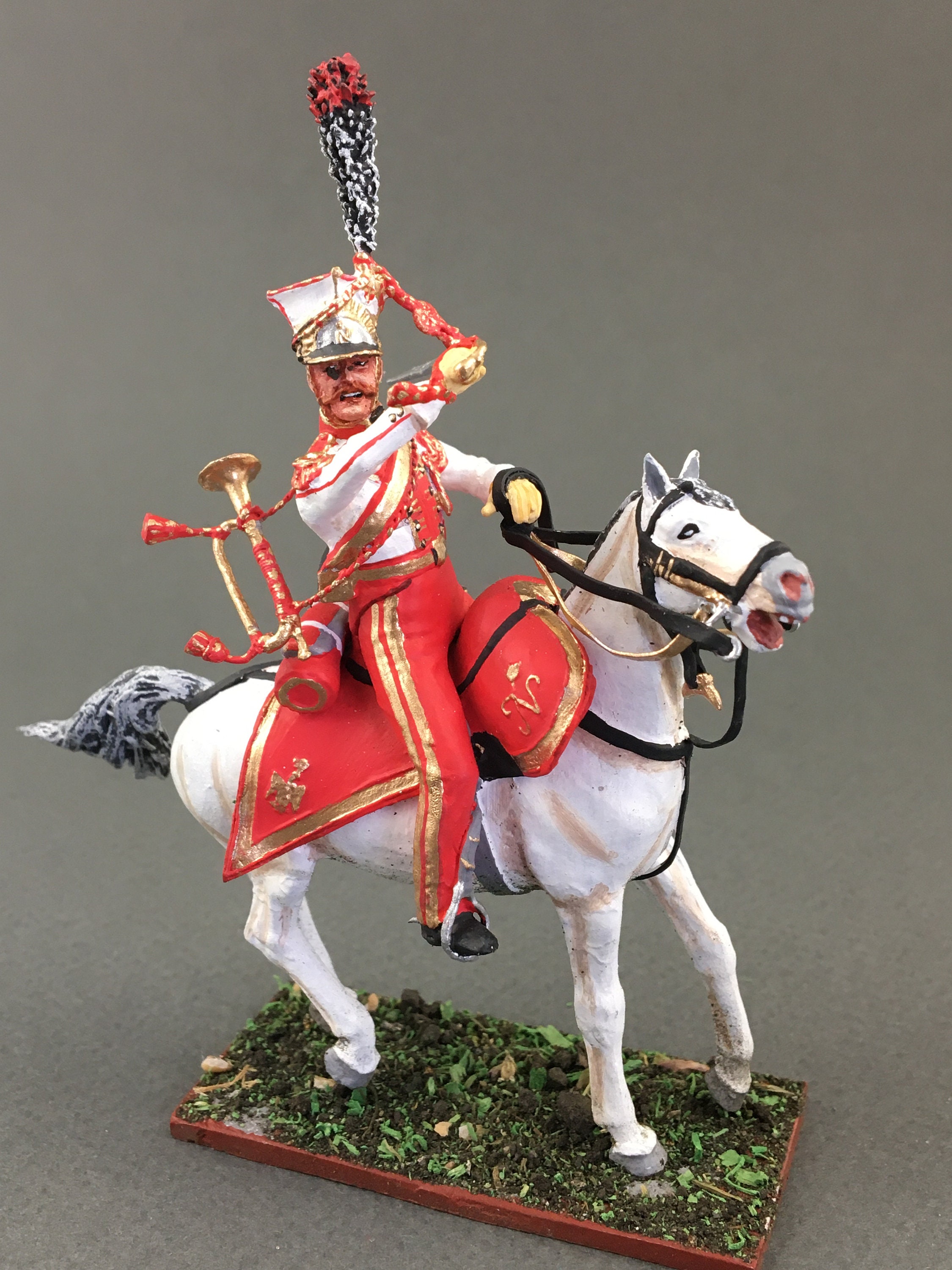Napoleonic Red Lancers Figure, Painted Napoleonic Miniature 1/30 Scale ...
