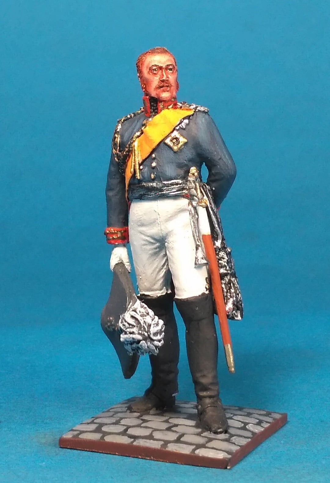 Prussian General Staff, Napoleonic Figure 1/30 Scale 60 Mm, Painted Tin ...