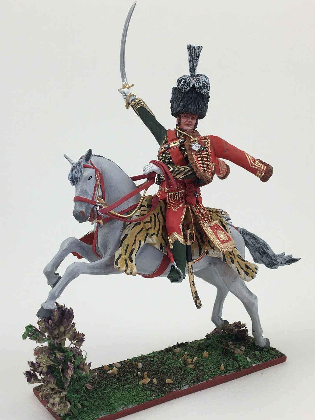 French Mounted Chasseurs, Painted Napoleonic Figure 1/30 Scale, Metal ...