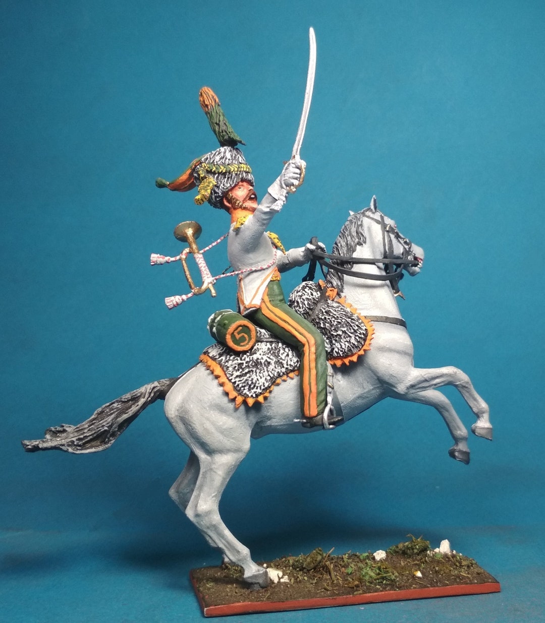 Napoleonic Polish Cavalry, Painted Napoleonic Figure 1/30 Scale, Metal ...