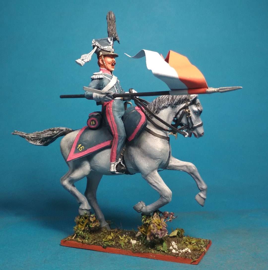 Polish Uhlans, Napoleonic Painted Figurine 1/30 Scale, Tin Sculpture ...