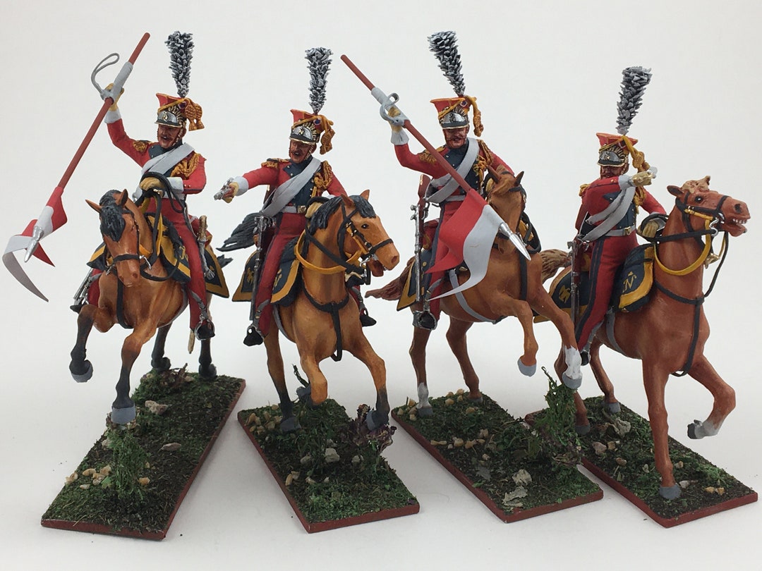 Napoleonic Red Lancers Figure, Painted Napoleonic Miniature 1/30 Scale ...