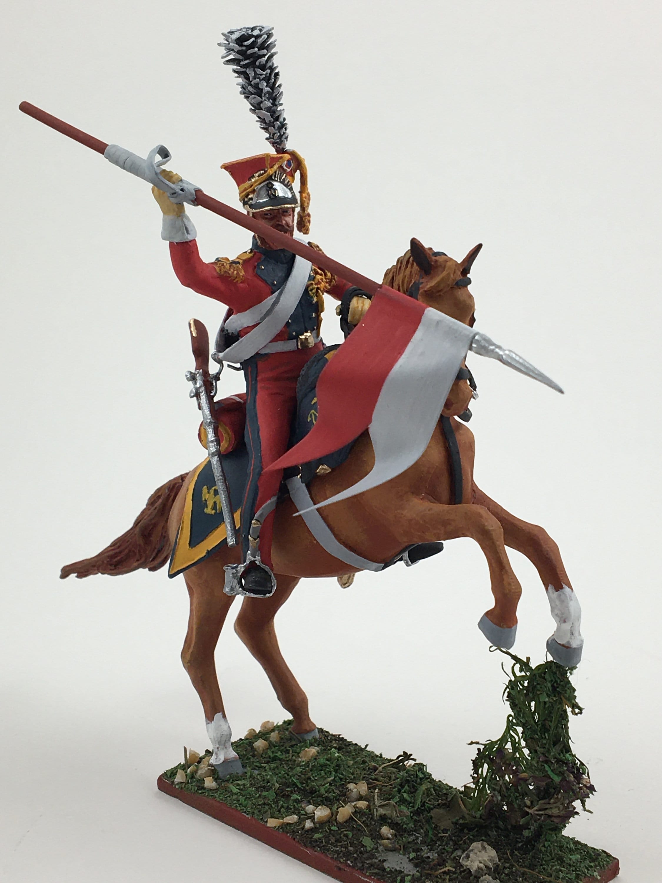Napoleonic Red Lancers Figure, Painted Napoleonic Miniature 1/30 Scale ...