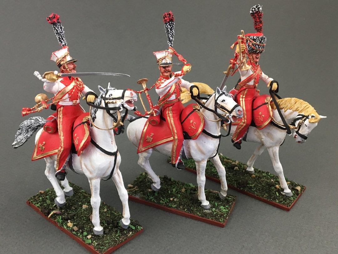 Napoleonic Red Lancers Figure, Painted Napoleonic Miniature 1/30 Scale ...